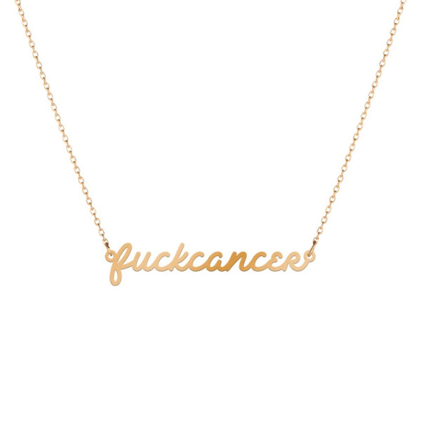 F Cancer Cursive Necklace
